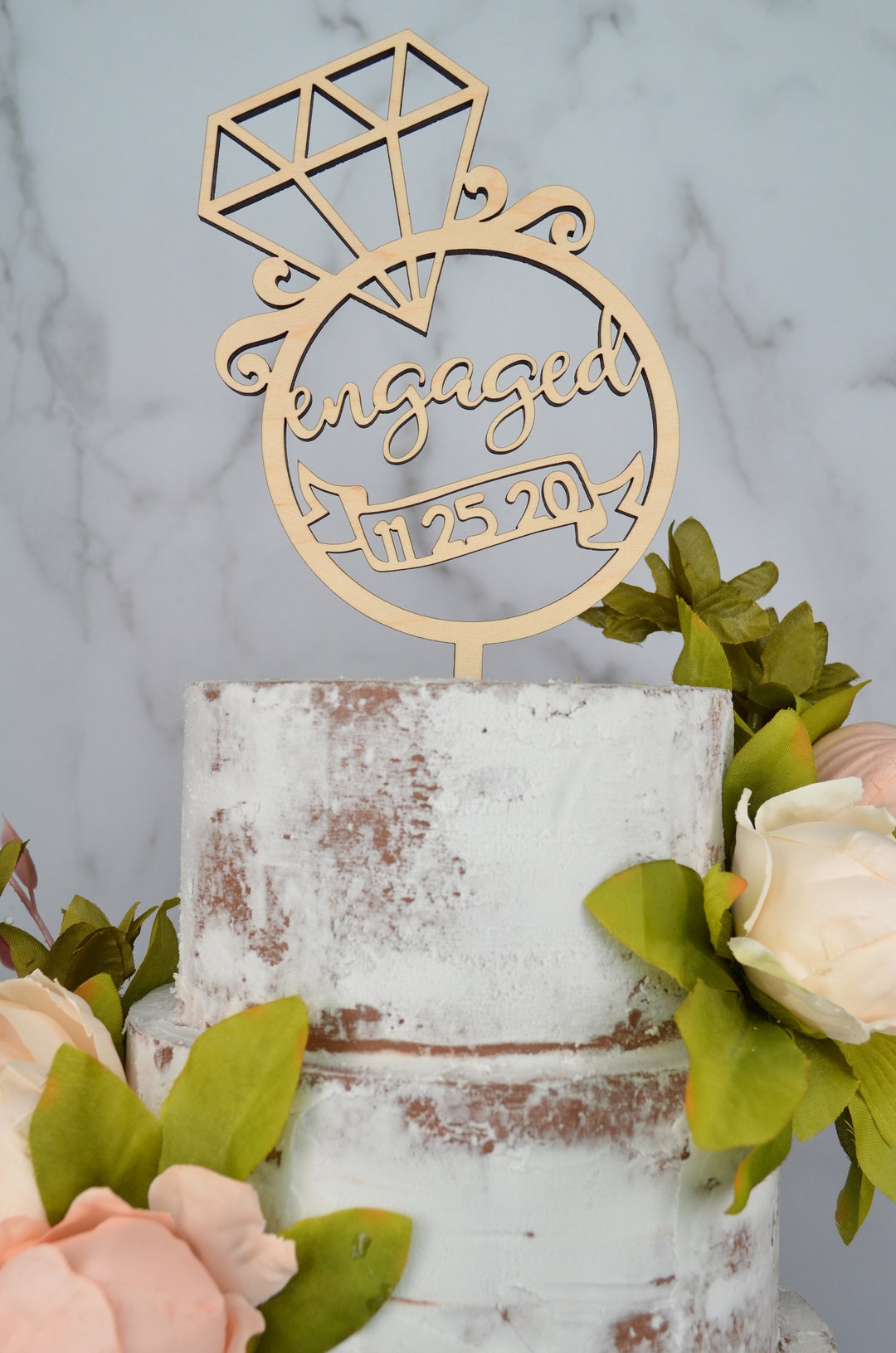 Engagement Ring Cake Toppers Bridal Shower Cake Decoration We're ...