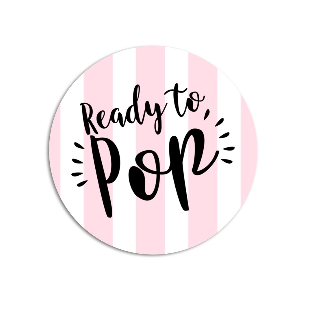 Ready to Pop Pink Popcorn Stickers for Baby Shower, Thank You Stickers ...