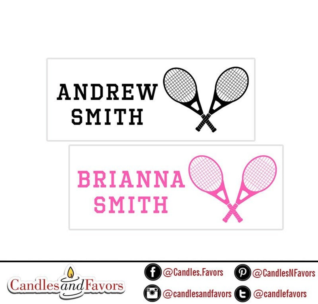 Tennis Name Labels, Name Tag Stickers, Waterproof Labels for Kids ...