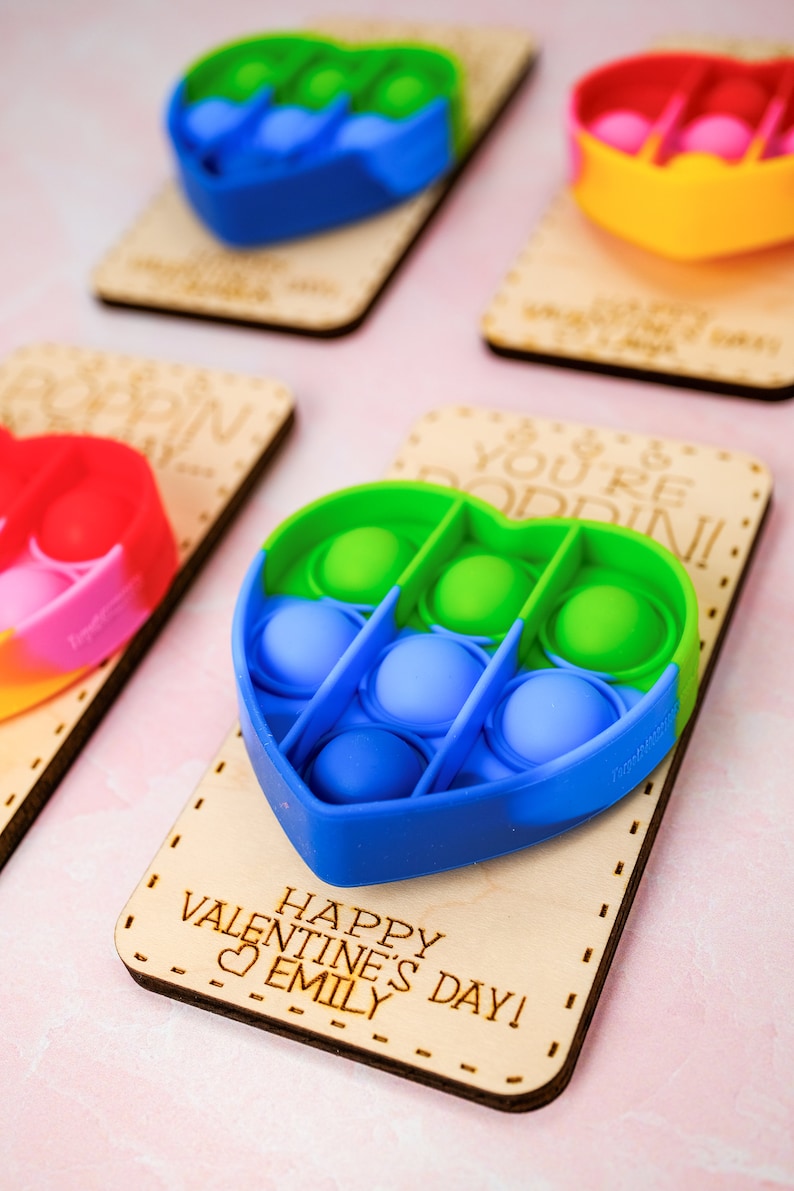 Personalized Class Valentine Pop It Cards | Candy Free Favors for ...