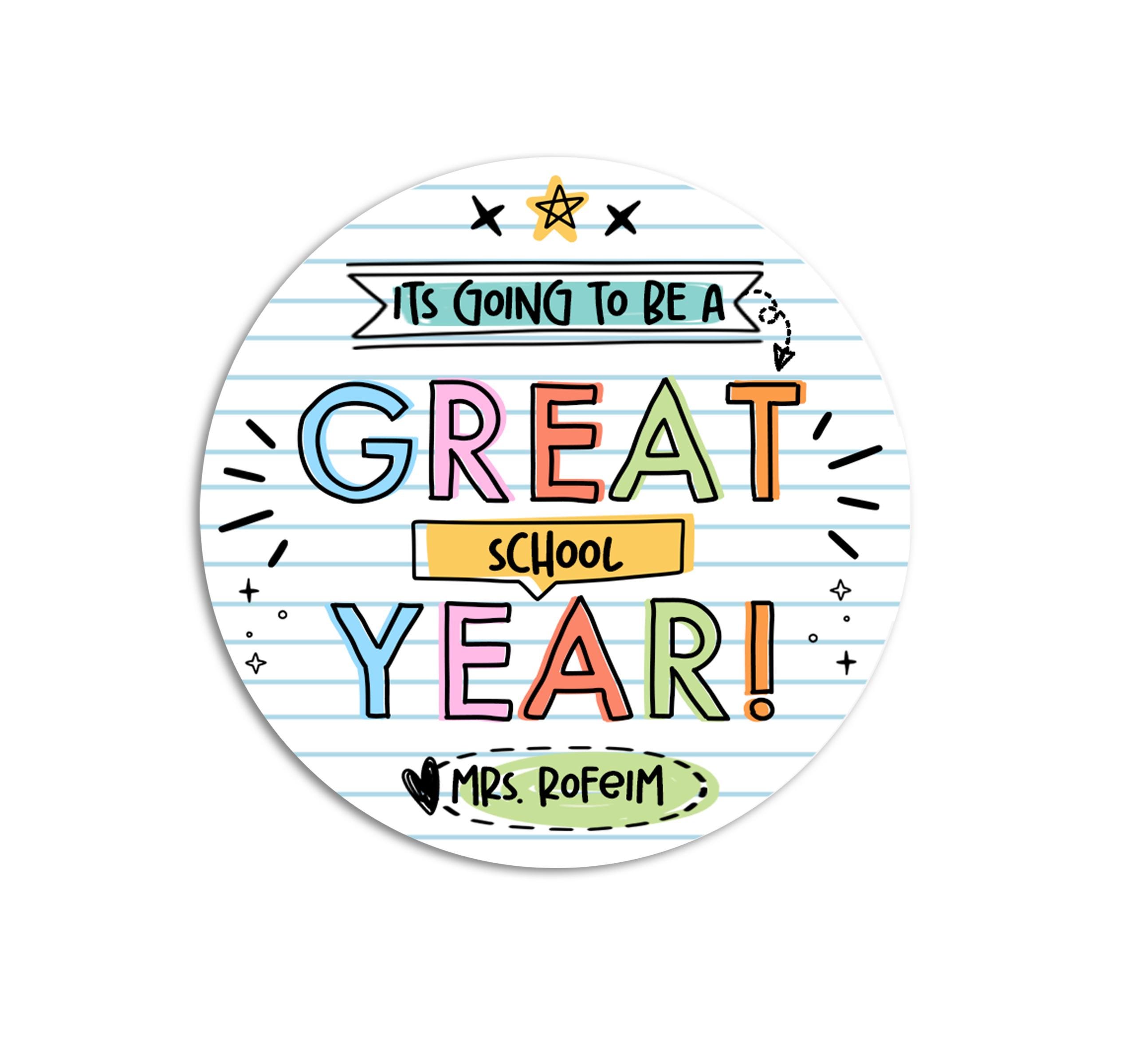 Back to School Stickers, Great School Year From Teacher, Here's to a ...
