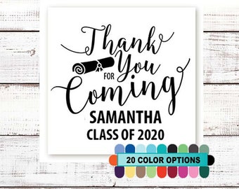 Green and Gold GRADUATION Favors Stickers Thank You Labels - Etsy