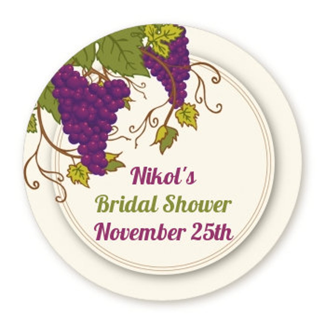 Vineyard Winery Bridal Shower Stickers, Thank You Stickers, Wedding ...