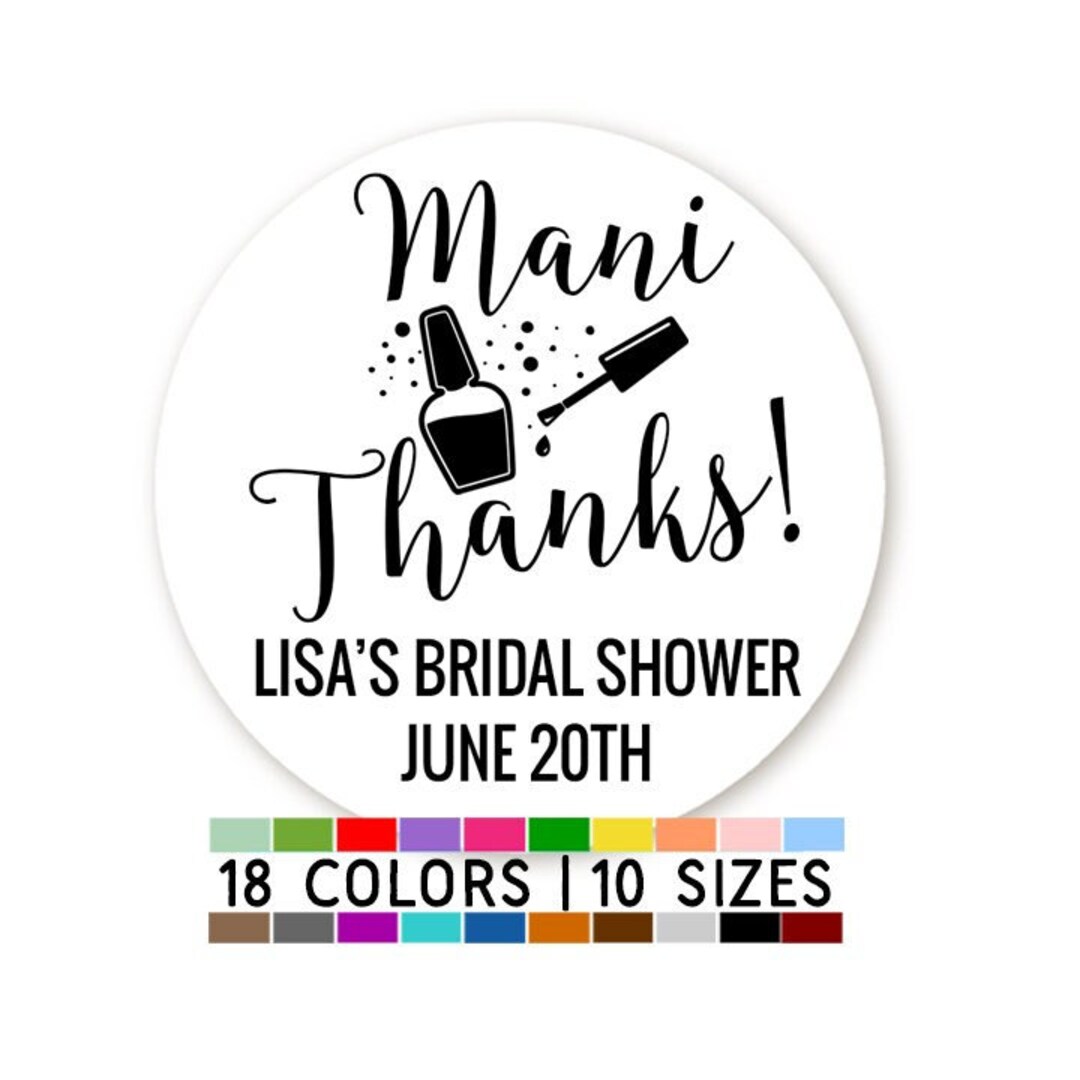 Mani Thanks Nail Polish Sticker, Personalized Glam Party Sticker Labels ...