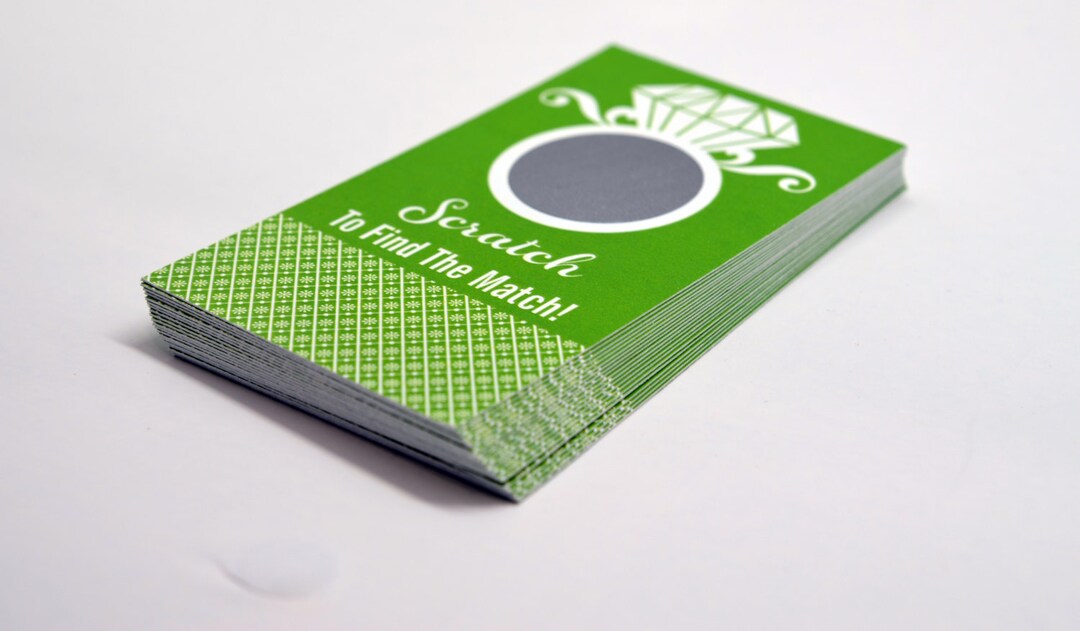 20 Green Scratch off Cards - Bridal Shower Game - Bachelorette Party ...