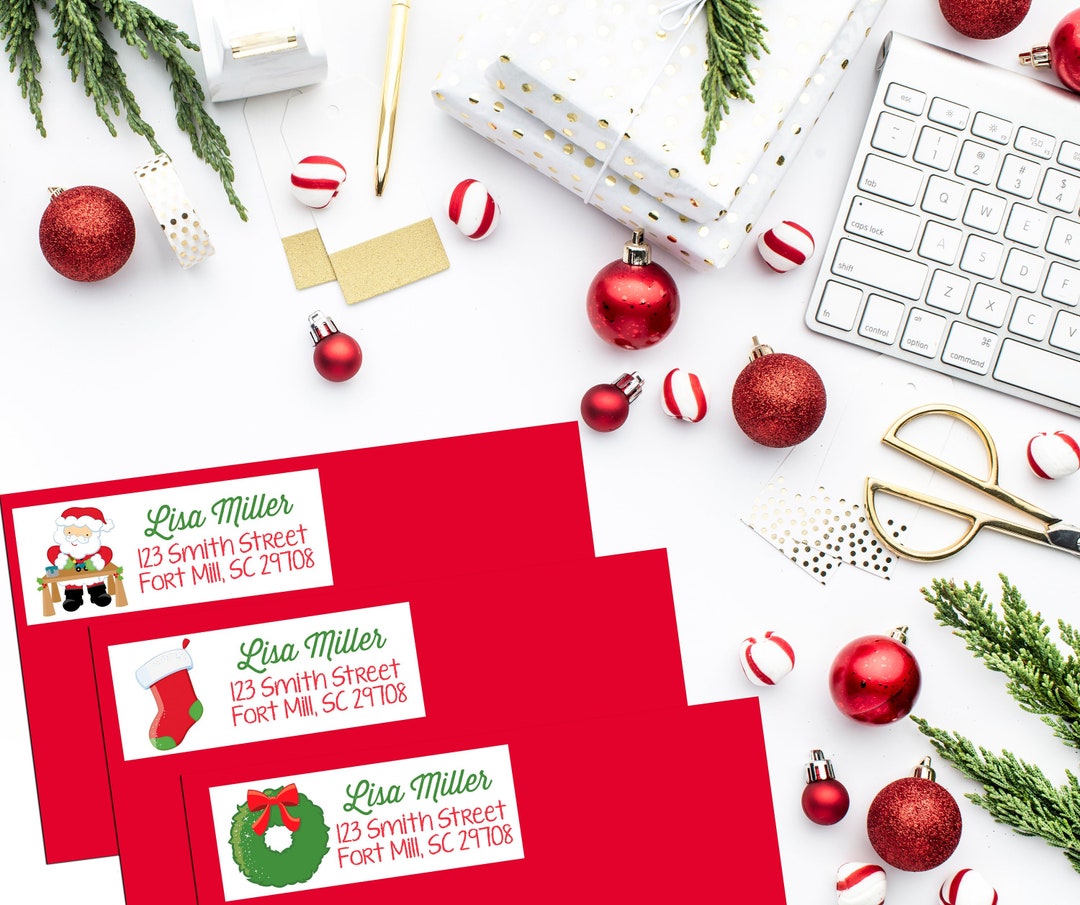 Christmas Return Address Labels | Holiday Return Address Labels (set of ...