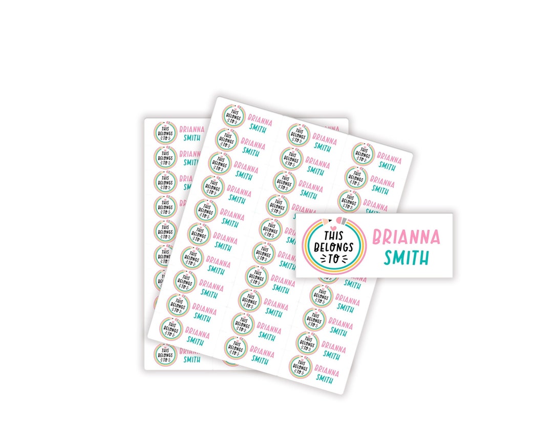 Back to School Kid Name Labels, Name Tag Stickers, Waterproof Labels ...