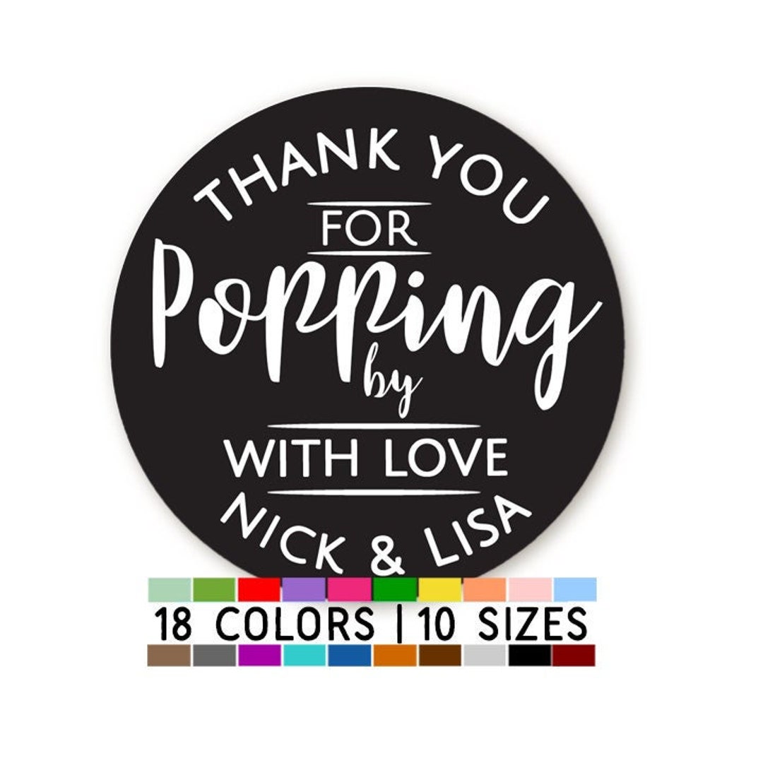 Thanks for Popping by Bridal Shower Stickers, Thank You Stickers ...