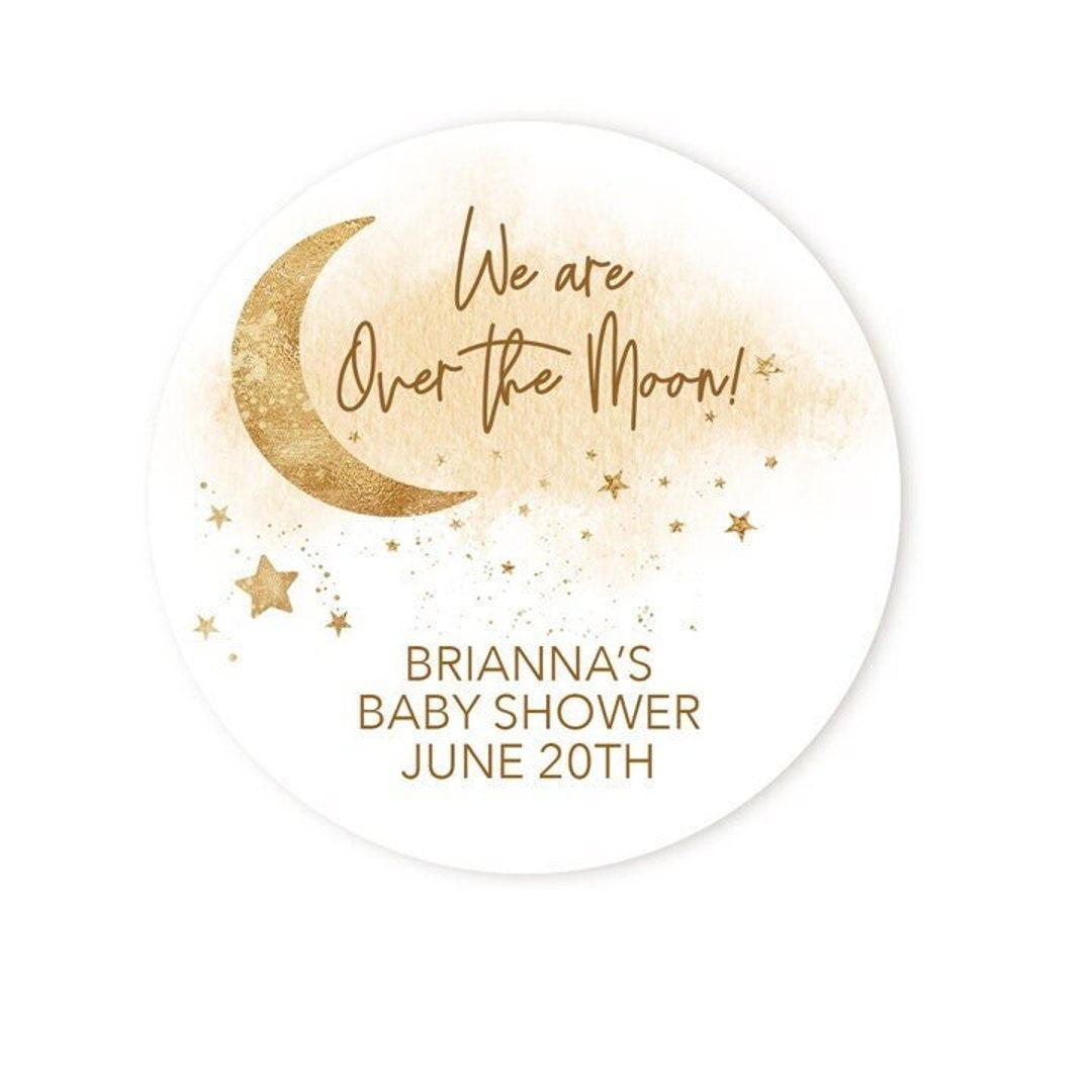 Moon Baby Shower Favor Stickers, Thank You Labels, Twinkle Twinkle ...