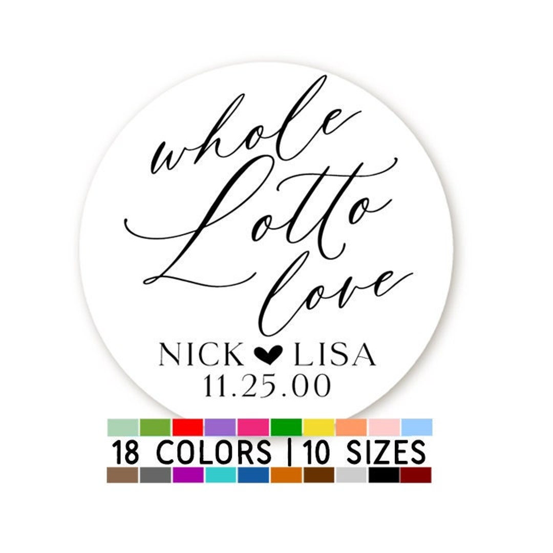 Whole Lotto Love Stickers, Lottery Ticket Favor Stickers, Wedding Lotto ...