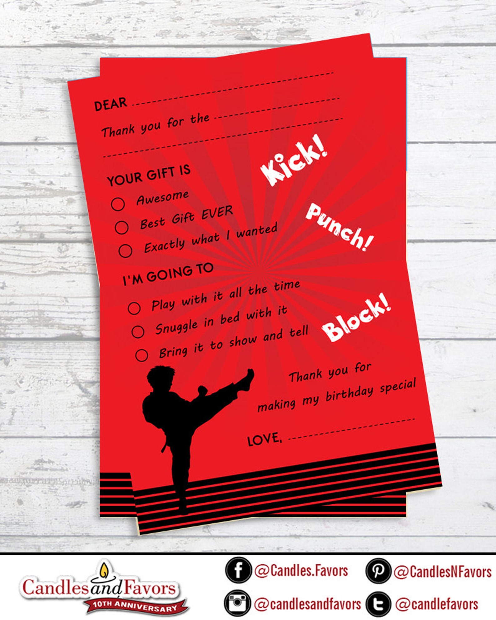 Karate Printable Birthday Party Invitation - Etsy