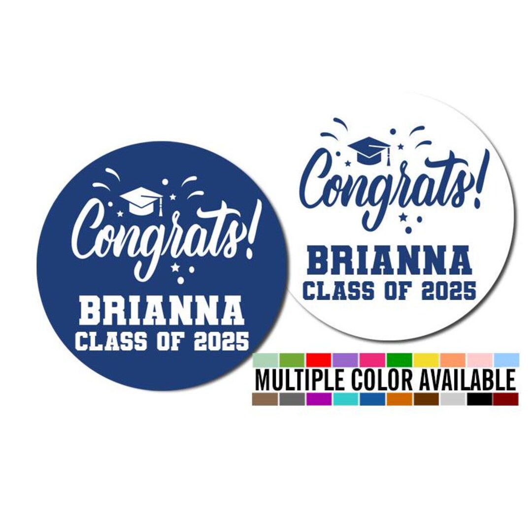 Congrats Graduation Stickers Personalized, Class of 2025 Custom ...