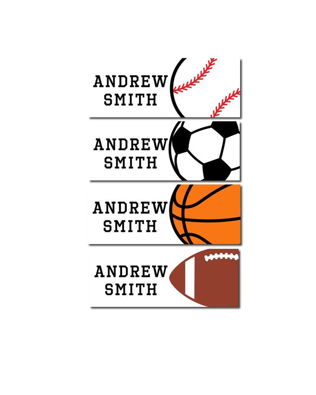 Sports Name Labels, Name Tag Stickers, Waterproof Labels for Kids ...