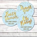 Oh Baby Blue Personalized Round Baby Shower Sticker Labels Thank You ...