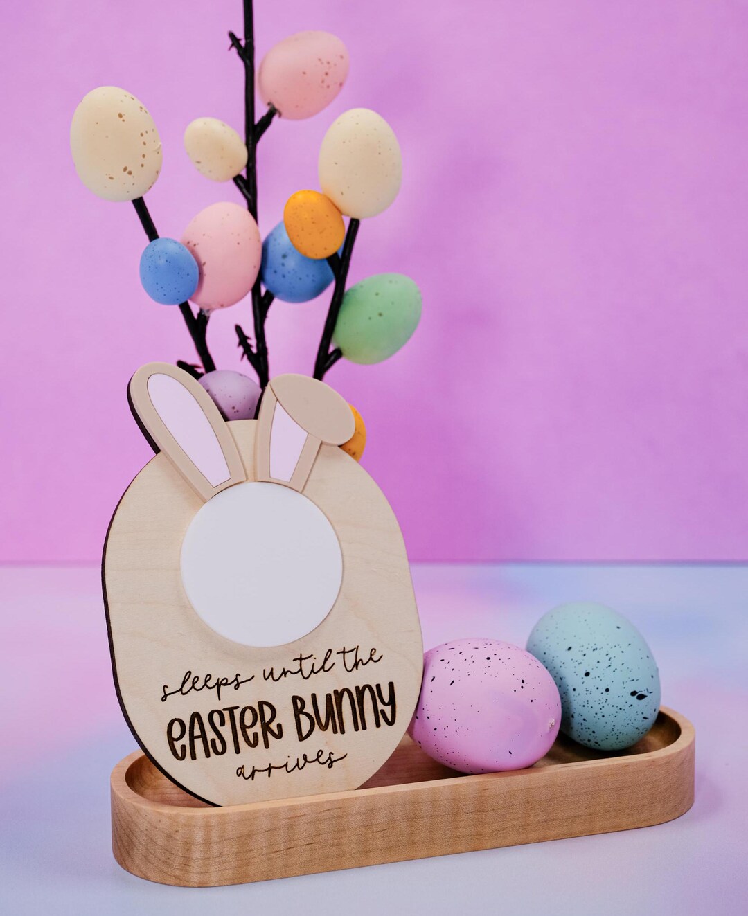 Easter Bunny Countdown Sign, Sleeps Until Easter Countdown Sign for ...