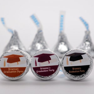 Black & Gold Grad Cap Personalized Round Graduation Party - Etsy