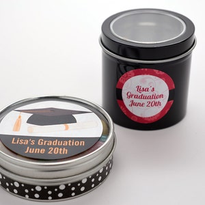 Black & Gold Grad Cap Personalized Round Graduation Party - Etsy