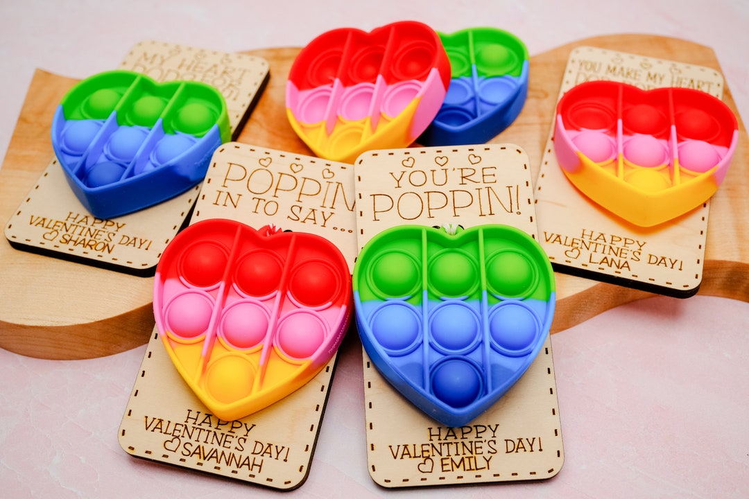 Personalized Class Valentine Pop It Cards | Candy Free Favors for ...