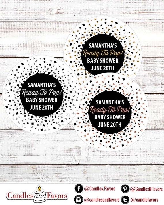 Ready To Pop® Personalized Round Baby Shower Sticker Labels - - Ready ...