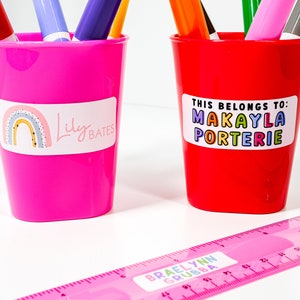 Girl Name Labels, Name Tag Stickers, Waterproof Labels for Kids Daycare ...