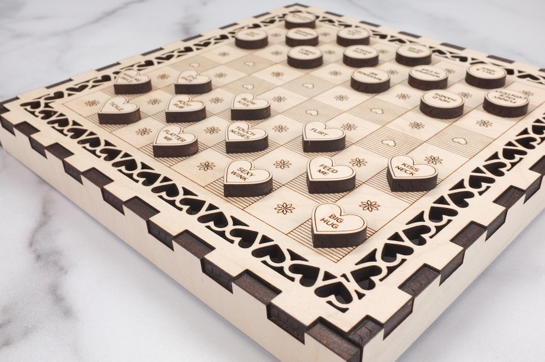 Personalized Checker Board Lovers Checkers Valentine's Day Game Couples ...