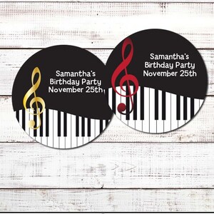 Music Notes Piano Birthday Party Custom Favor Tags Set of 20 Piano ...