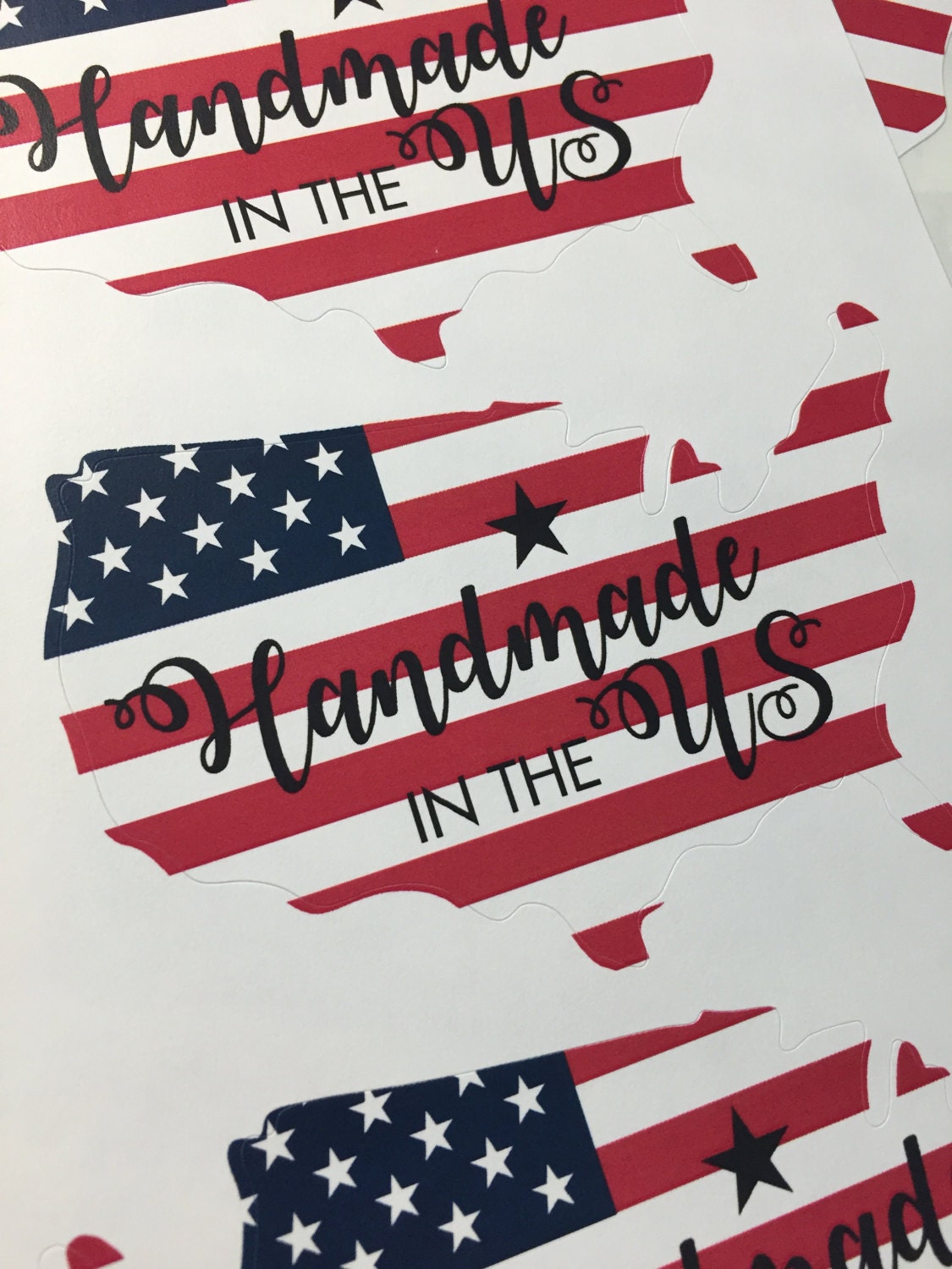 Made In The USA Sticker USA Shaped Printed Stickers Small | Etsy