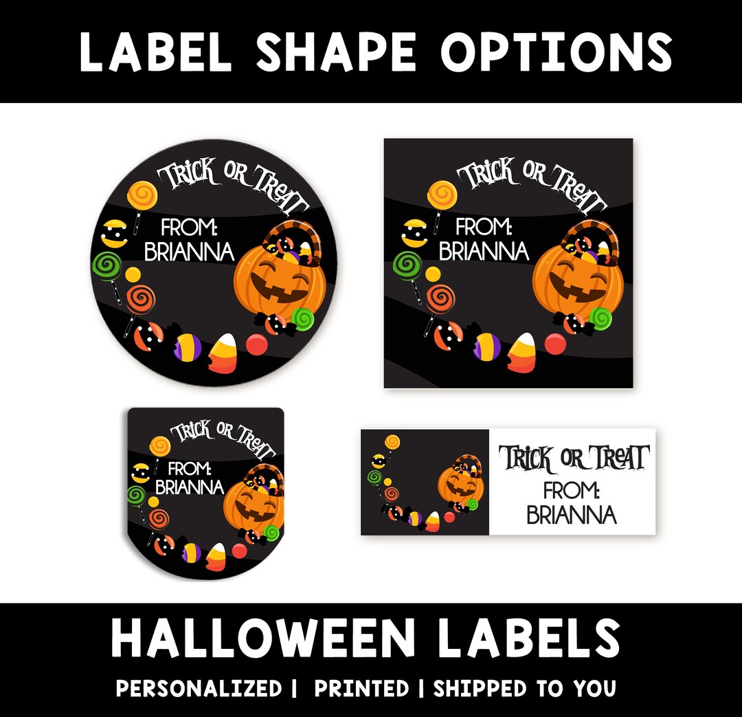 Trick or Treat Personalized Halloween Sticker |custom Halloween ...