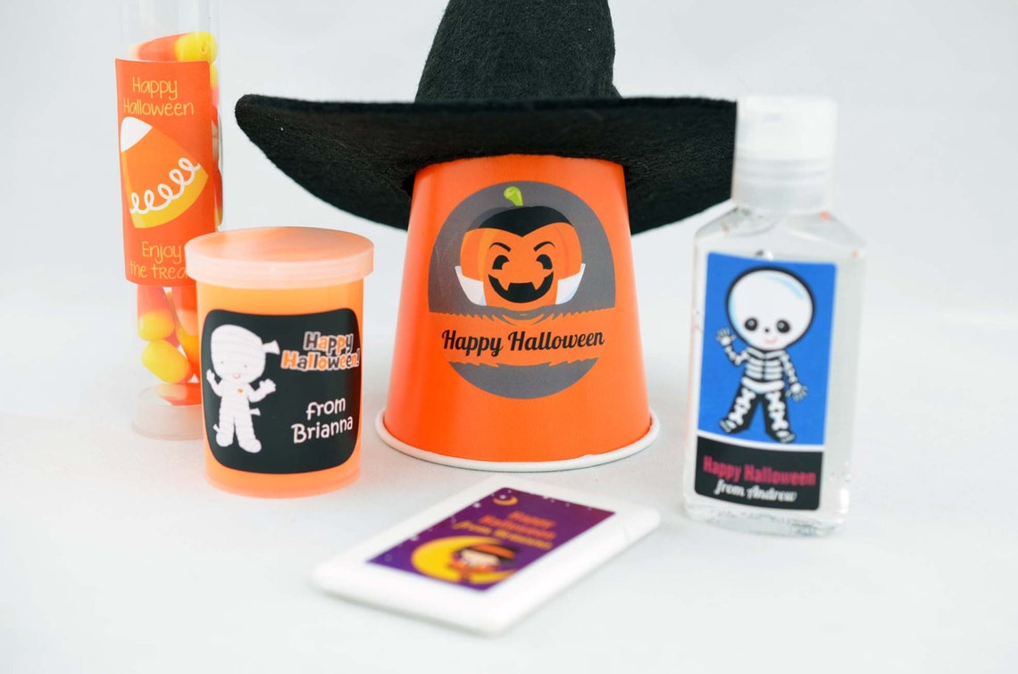 Spider Webs Personalized Round Halloween Sticker Labels | Etsy