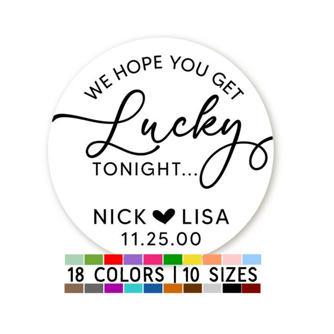 We Hope You Get Lucky Tonight Lotto Stickers, Wedding Lotto Ticket ...