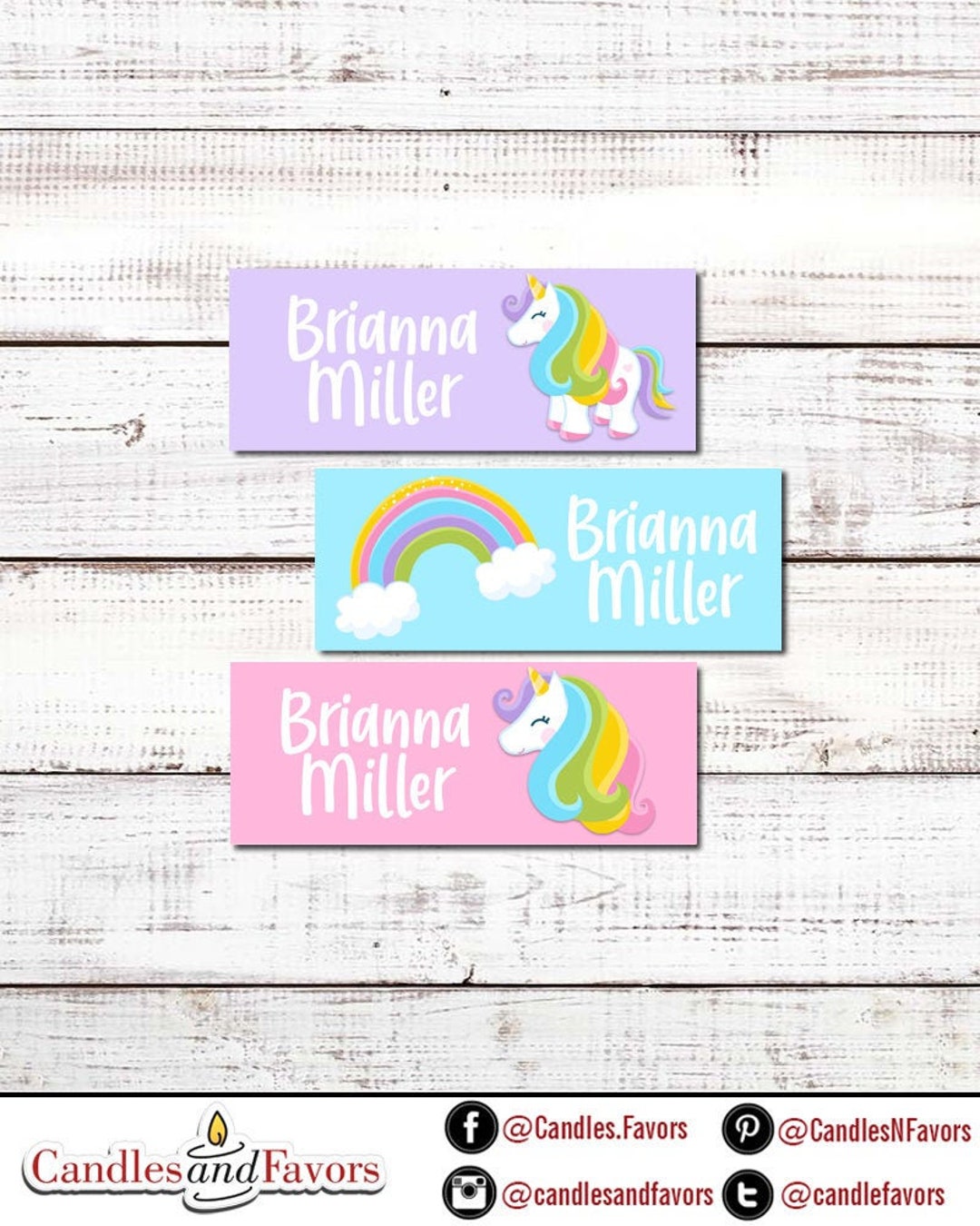 This Belongs to Unicorn Labels 30 Personalized Waterproof Vinyl ...