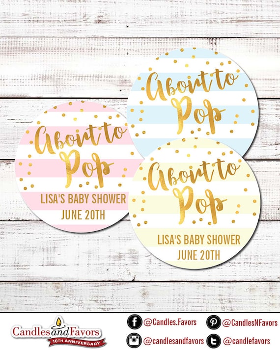About To Pop® Personalized Round Baby Shower Sticker Labels - - About ...