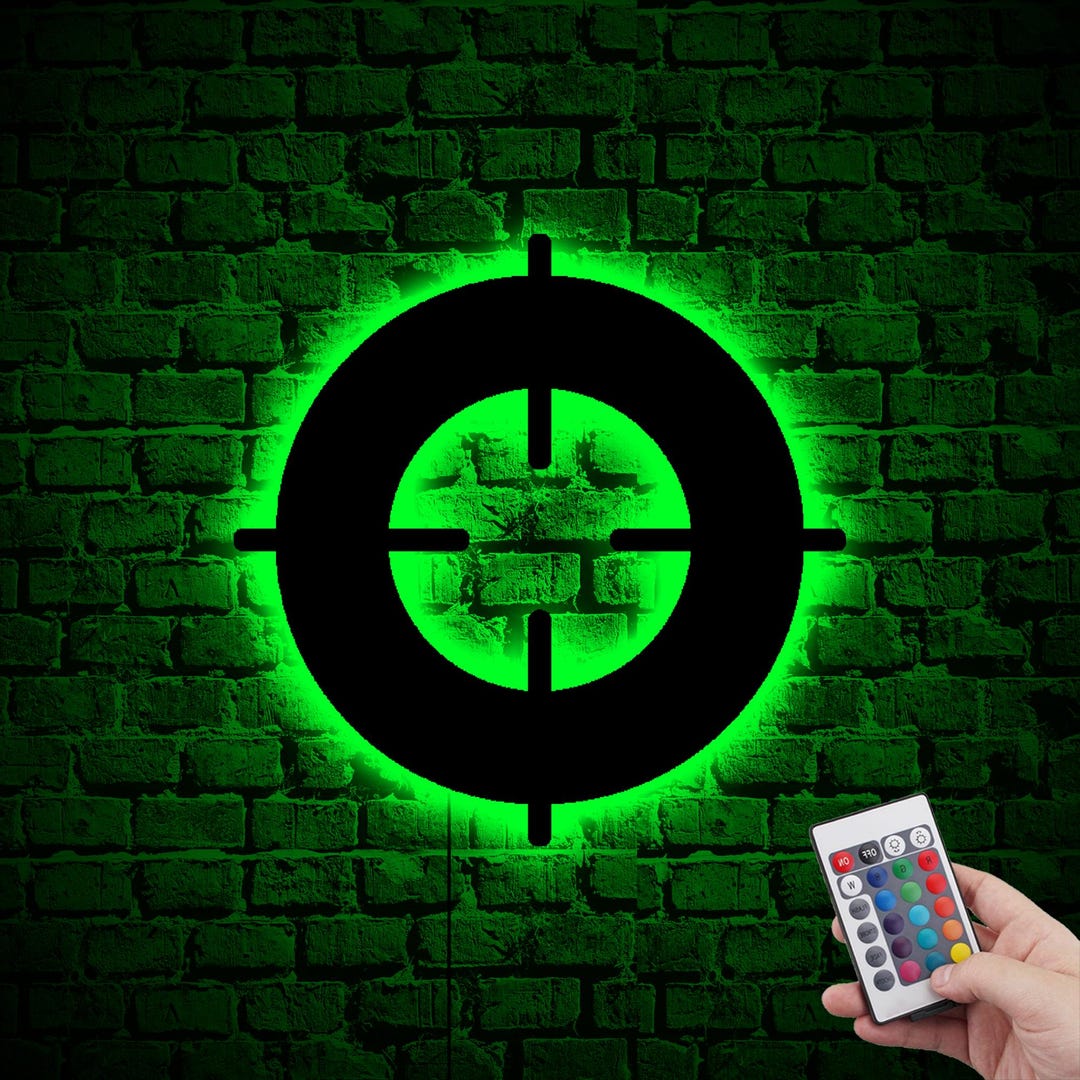 Headshot Crosshairs Neon Led Wall Sign, Game Room Wall Art, Gamer ...