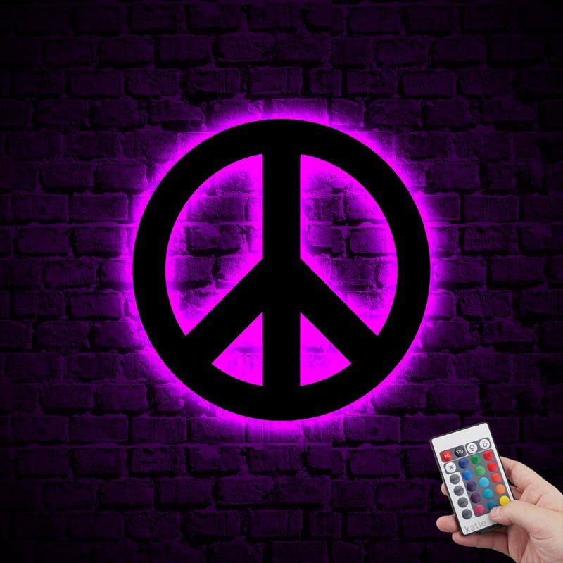 Neon Peace Sign - Etsy