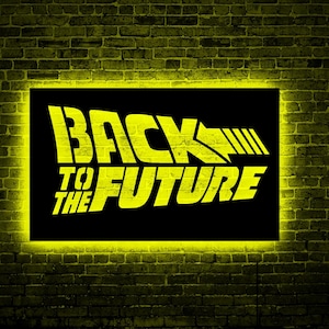 Back to the Future Neon Led Wall Sign, BTTF Logo Game Room Wall Art ...