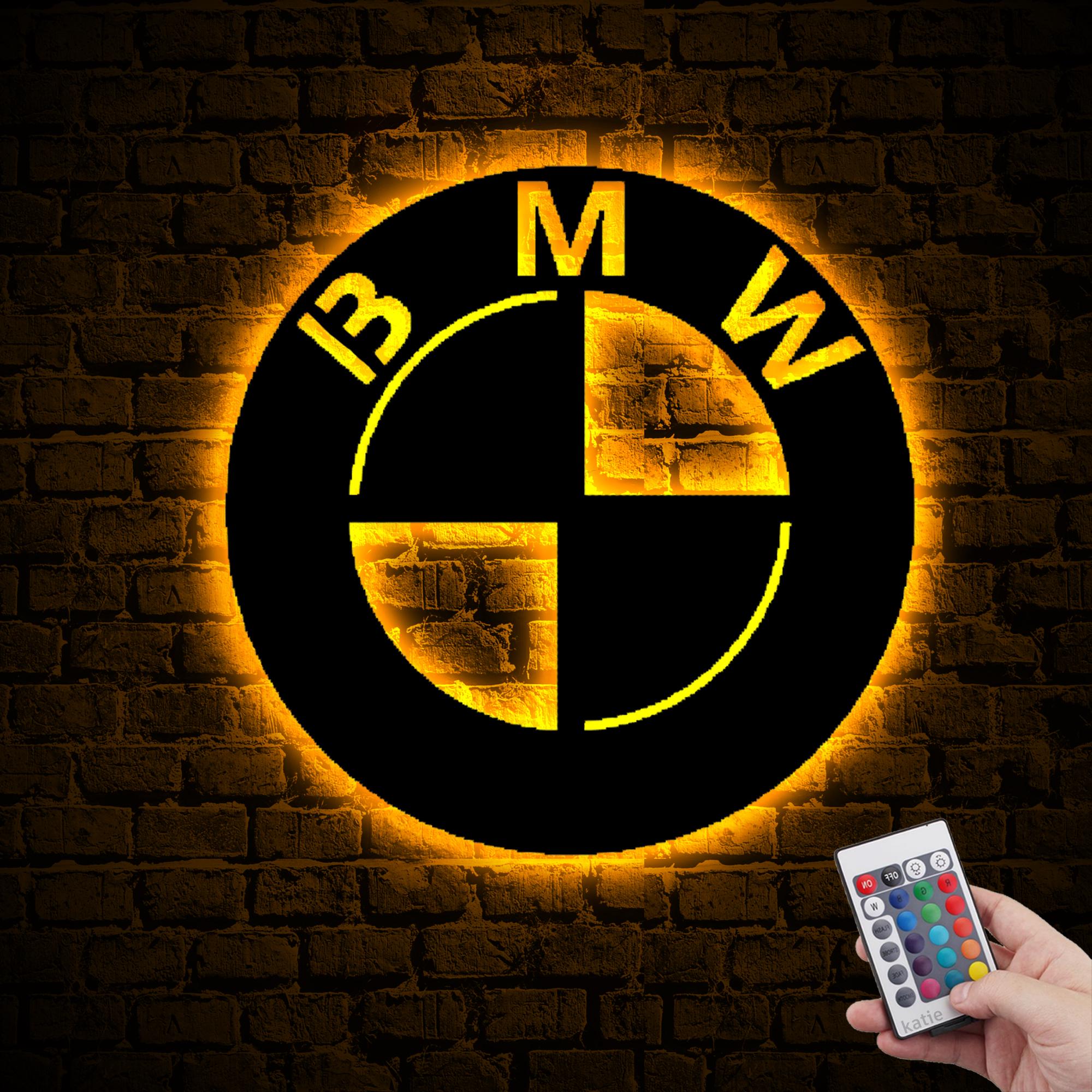 BMW Car Neon Led Wall Sign, Car Emblem Garage Decor,mancave Christmas ...