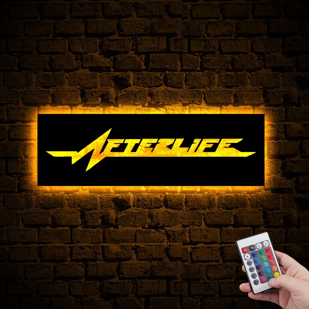 Afterlife Neon Led Wall Decor Sign,cyberpunk 2077 Game Room Wall Art ...