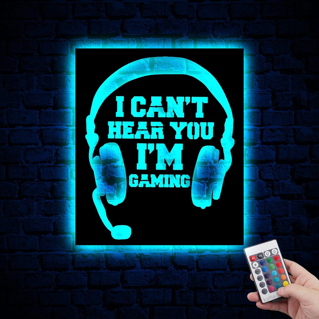 I Can't Here You I'm Gaming Neon Led Wall Sign,gamer Headset, Game Zone ...