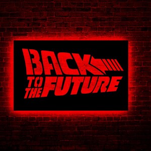 Back to the Future Neon Led Wall Sign, BTTF Logo Game Room Wall Art ...