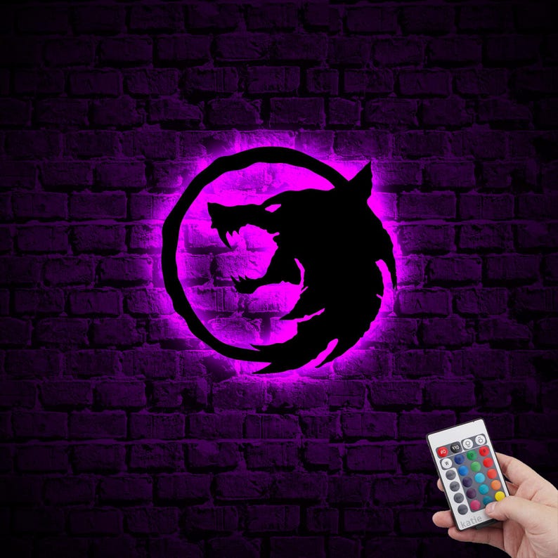 The Witcher Game Led Neon Wall Art,geralt of Rivia Pendant ,gerald of ...