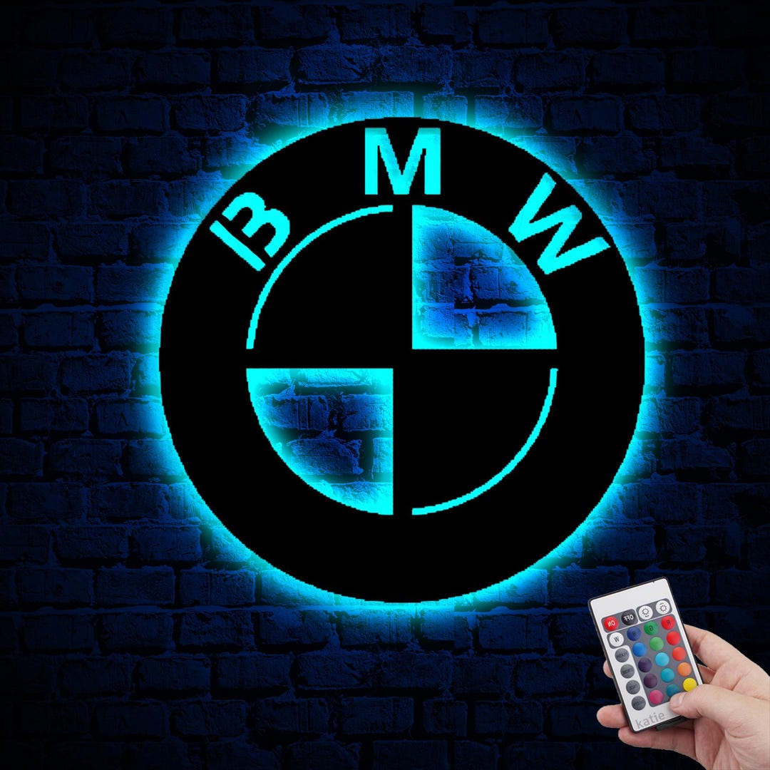 BMW Car Neon Led Wall Sign, Car Emblem Garage Decor,mancave Christmas ...