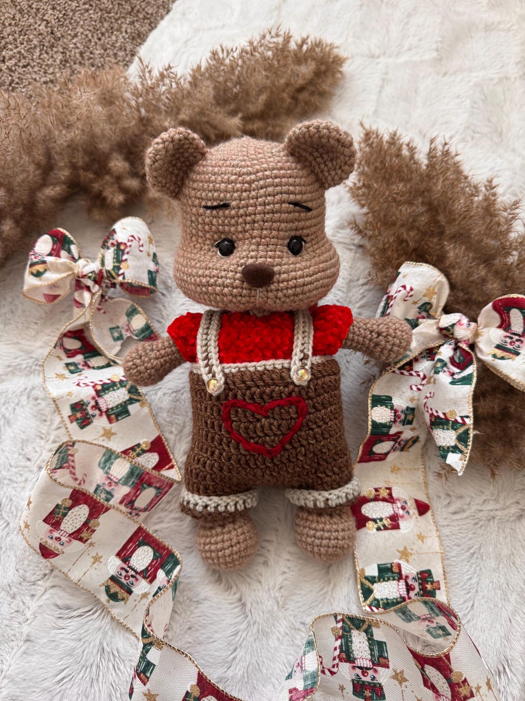 Rush Order Ready - Handmade Crochet Teddy Bear With Red Shirt : Plush ...