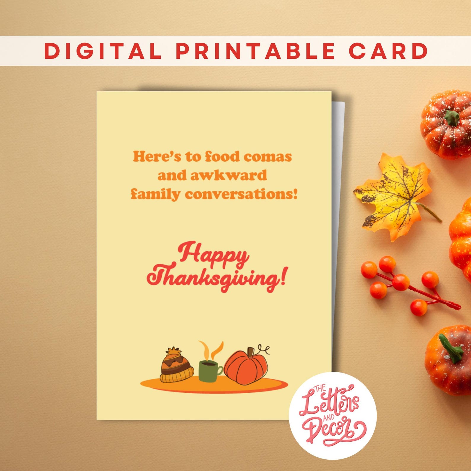 Funny Thanksgiving Card, Thanksgiving Card Mom, Digital Card, Printable ...