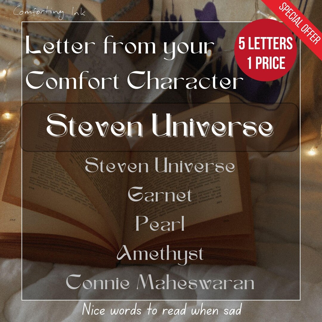 Comfort Character Letter Steven Universe Steven Universe Personalized ...