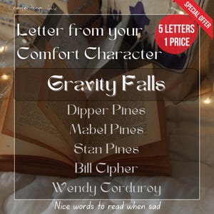 Comfort Character Letter Gravity Falls | Dipper Pines | Personalized ...