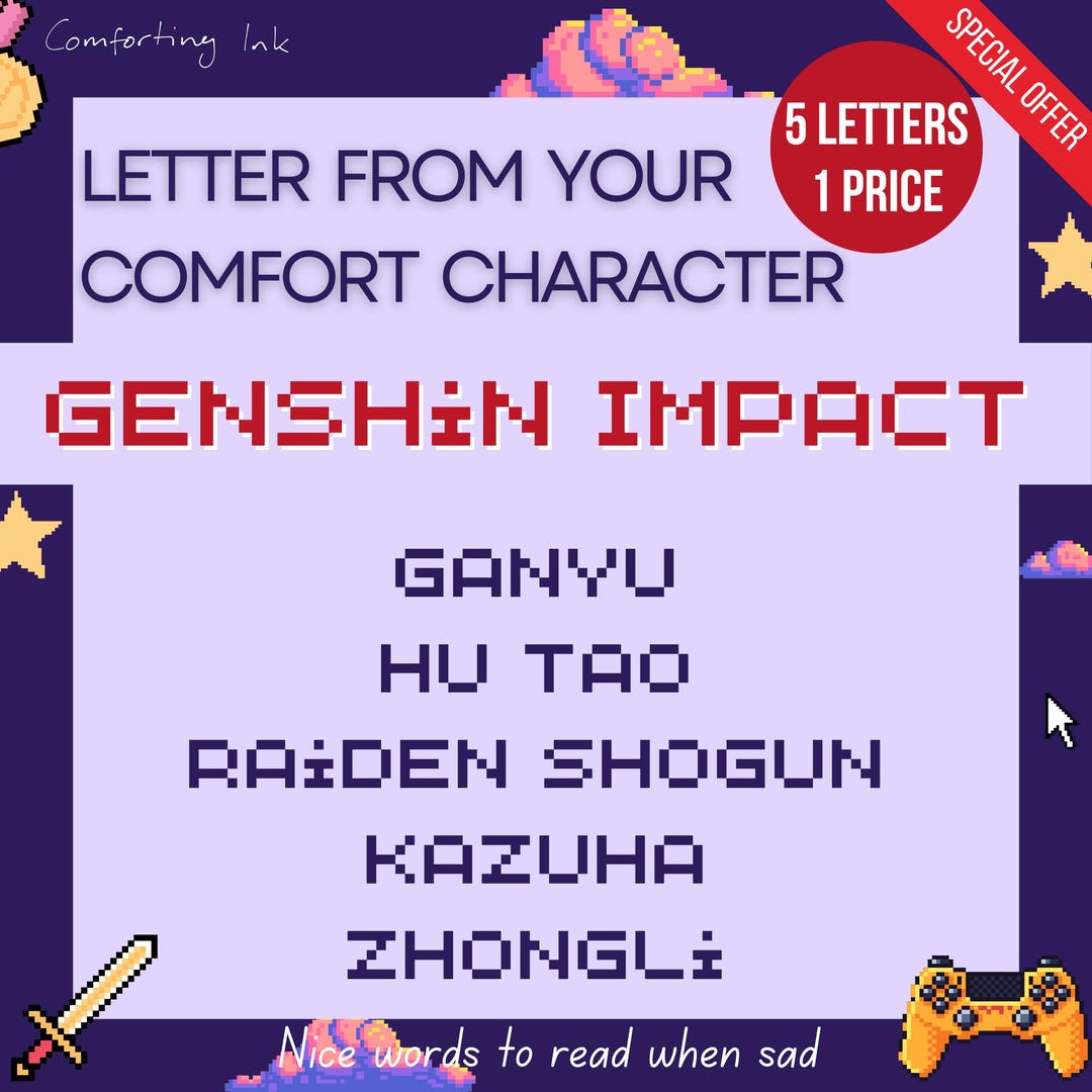 Comfort Character Letter Genshin Impact | Ganyu | Personalized Fan ...
