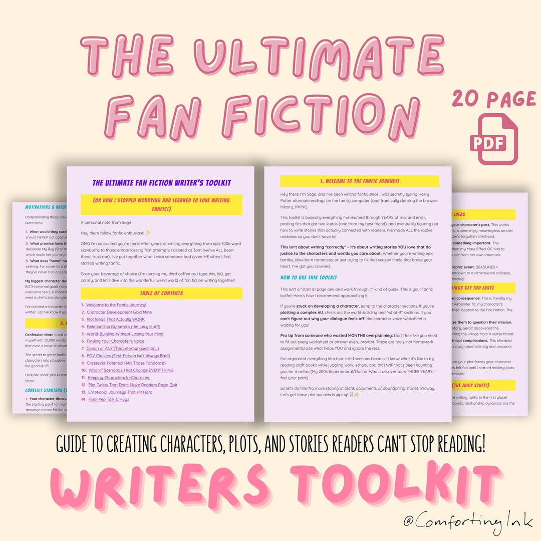 Fan Fiction Writing Prompts Pack: Ultimate Writer's Toolkit Character ...