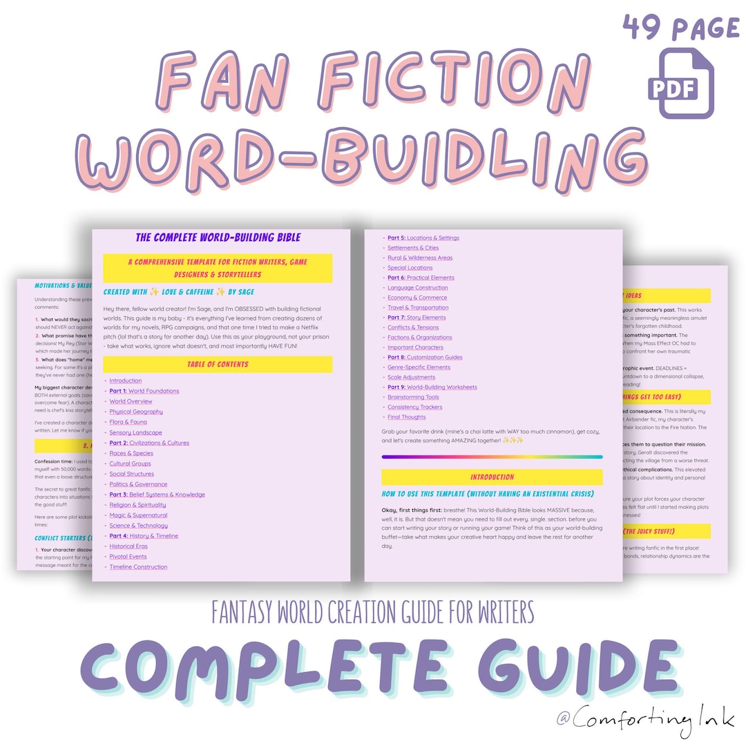World-building Bible: Fantasy Fiction Writing Guide (PDF) - Etsy