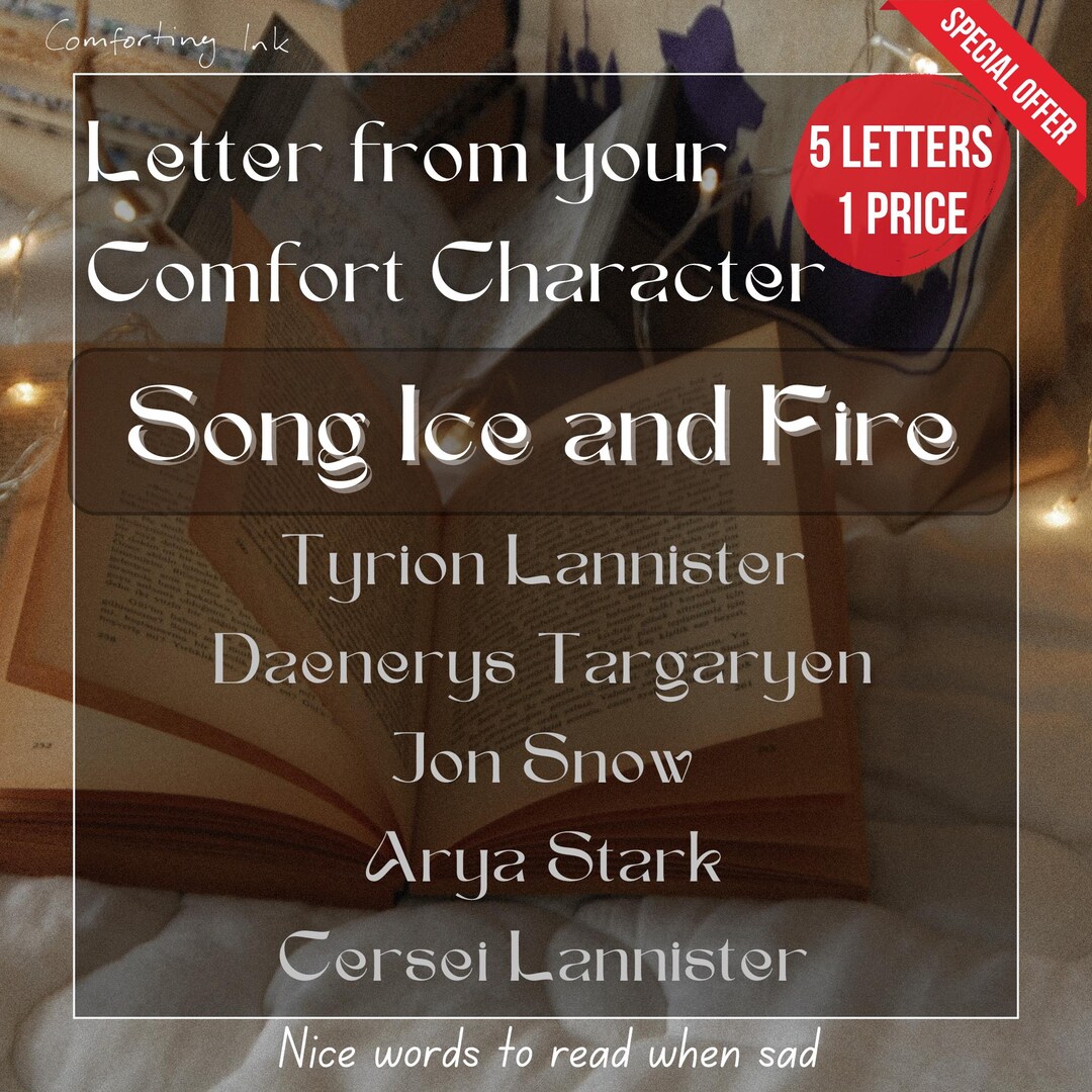 Comfort Character Letter Song Ice and Fire Jon Snow Personalized Fan Fiction Digital Read When ...