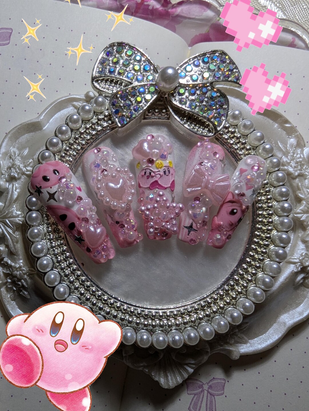 Kirby Press-on Nails: Handmade Gel Nails, Nail Stickers, Nail Art ...